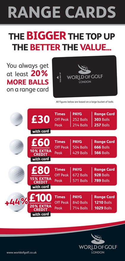 Get Up To 44% More Balls With a Range Card - World of Golf London ...